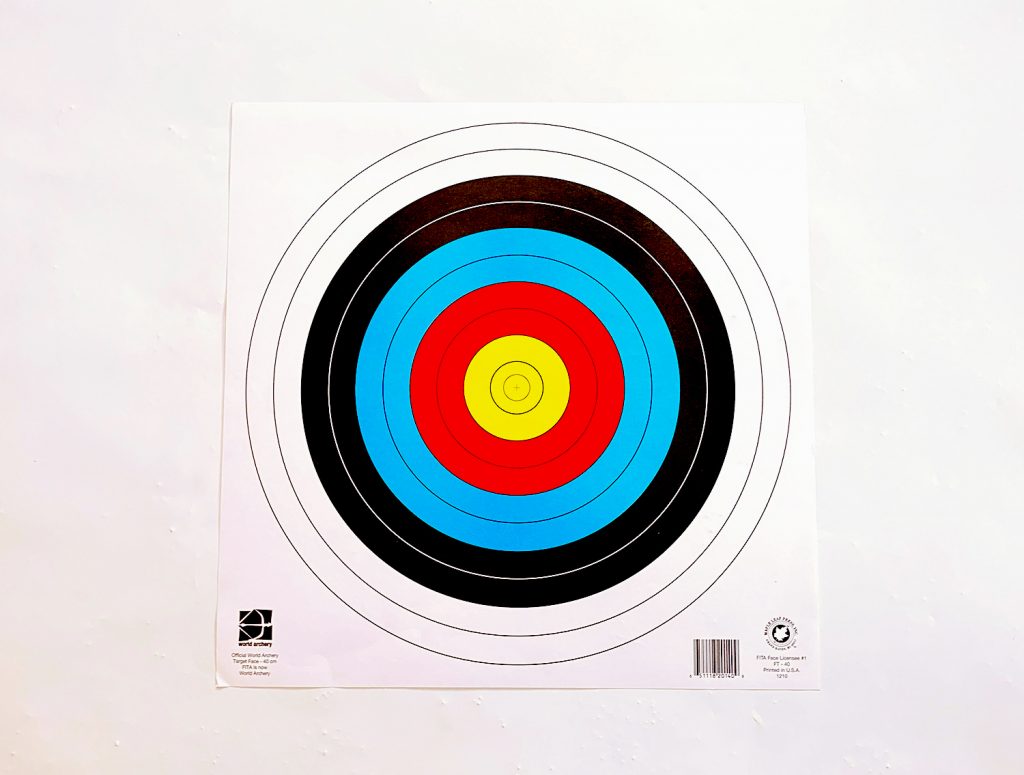 FITA Official Indoor 40 cm Four Color Target Face – On the Mark Archery